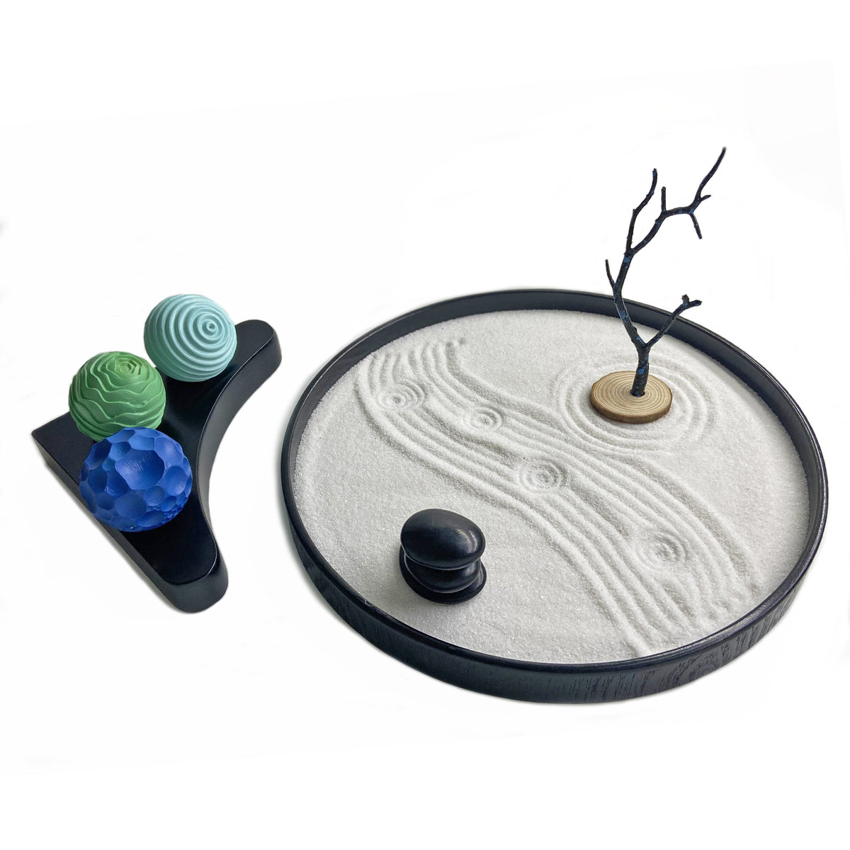 AOVOA Japanese Zen Garden Kit with 3 Zen Sand Spheres, Zen Decor and M ...